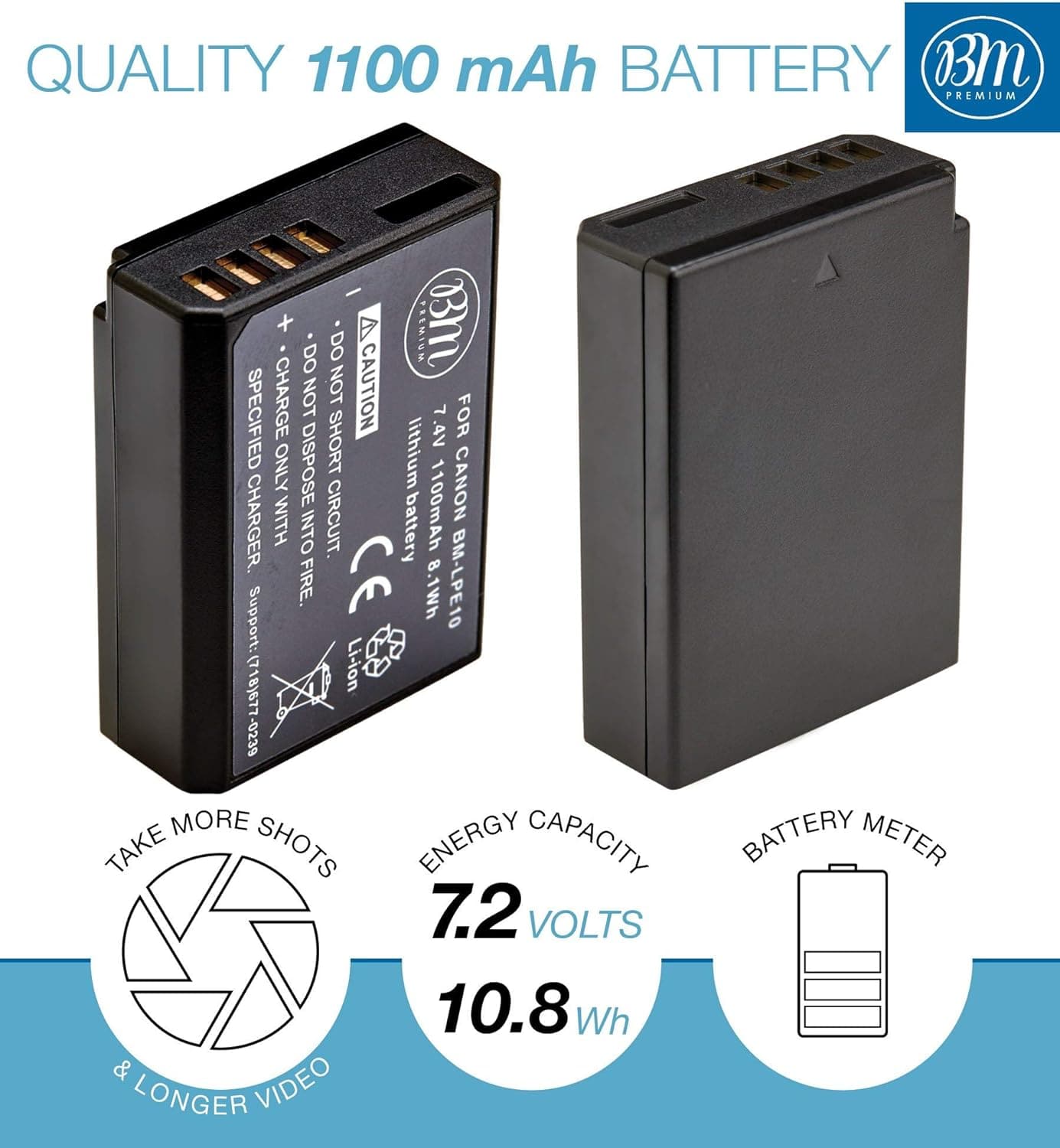 LP-E10 Battery pack of 2 – Visionbody USA